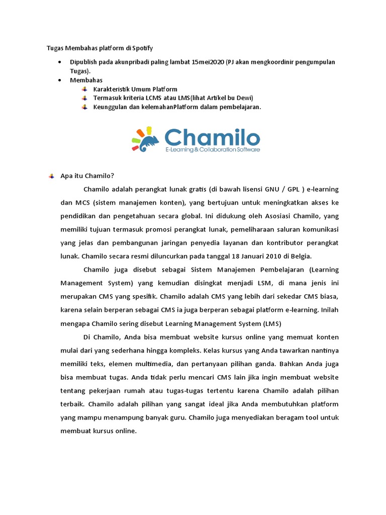 Materi Tugas 1 Spotify (Chamilo) | PDF