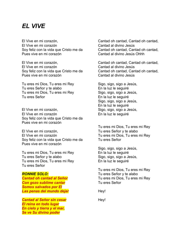El Vive: Alabanza y Fe en Cristo | PDF