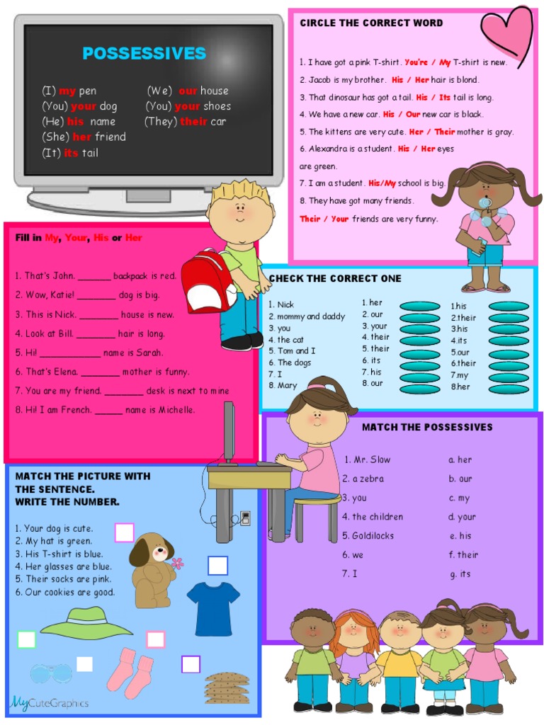 Possessive-Adjectives-With-Key 2 | PDF