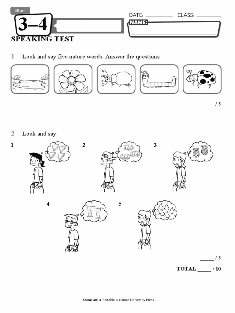 Nature Vocabulary Speaking Test | PDF