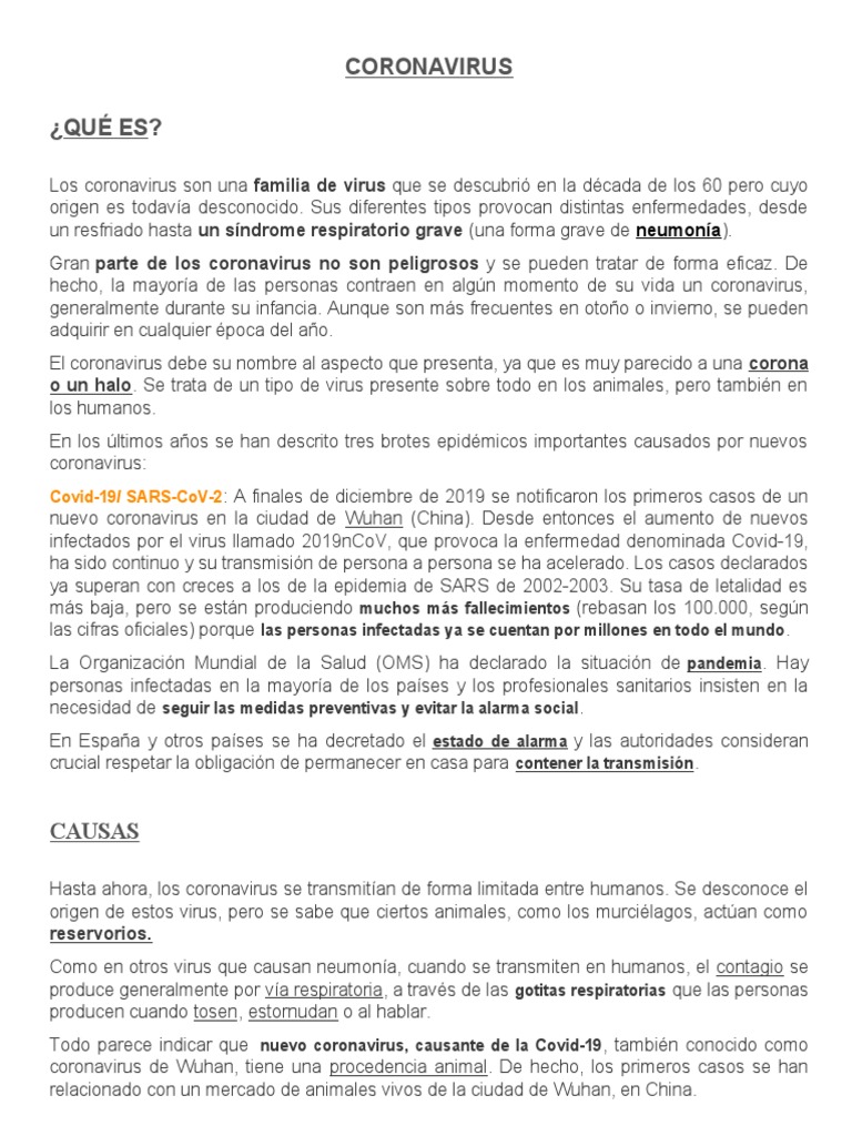 Texto Informativo Del Covid 19. | PDF | Virología | Inmunología