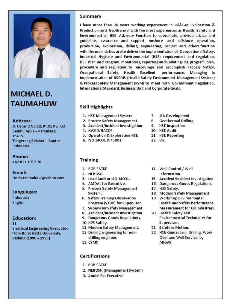 CV Dodo PDF | Download Free PDF | Safety | Occupational Safety And Health