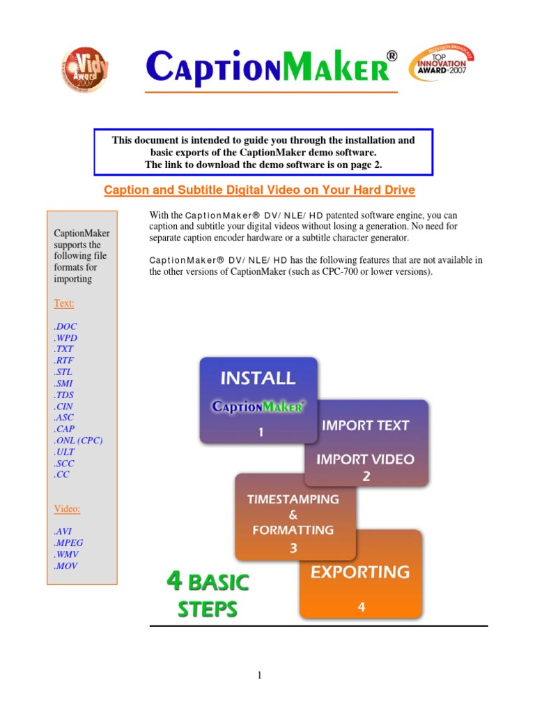 Caption Maker - Instructions | PDF | Media Technology | Video