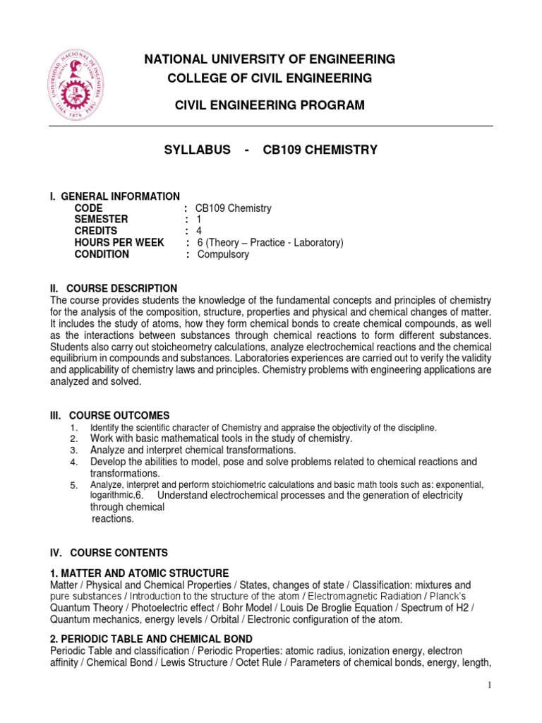 National University of Engineering College of Civil Engineering Civil ...