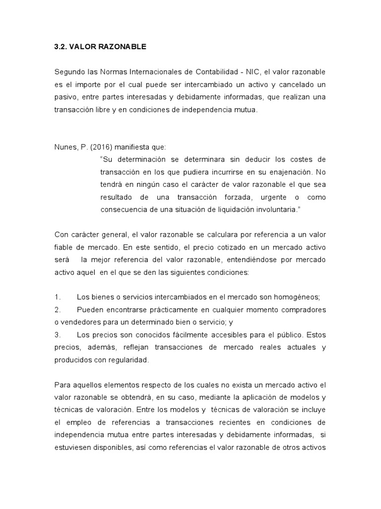 Valor Razonable | PDF | Valor razonable | Mercado (economía)