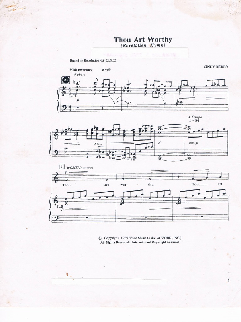 Thou Art Worthy (Berry) | PDF