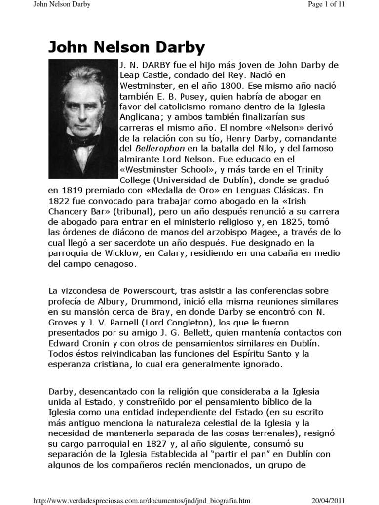 John Nelson Darby - VP | PDF | Iglesia Católica | Mal