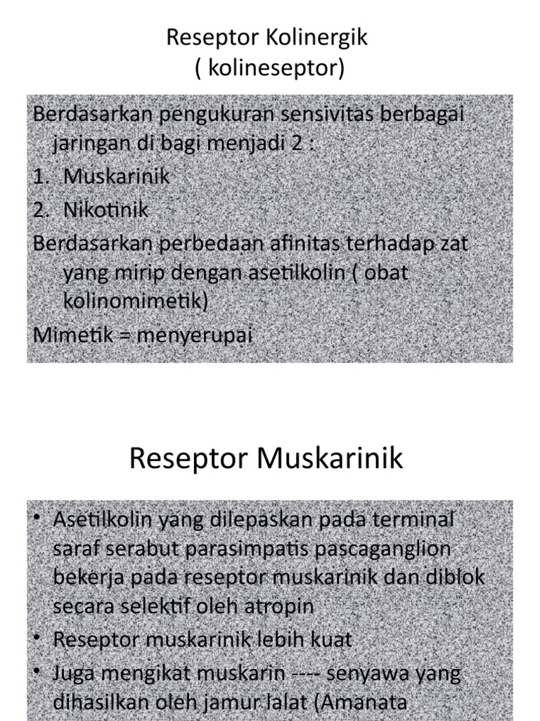 Reseptor Kolinergik: Muskarinik vs Nikotinik | PDF