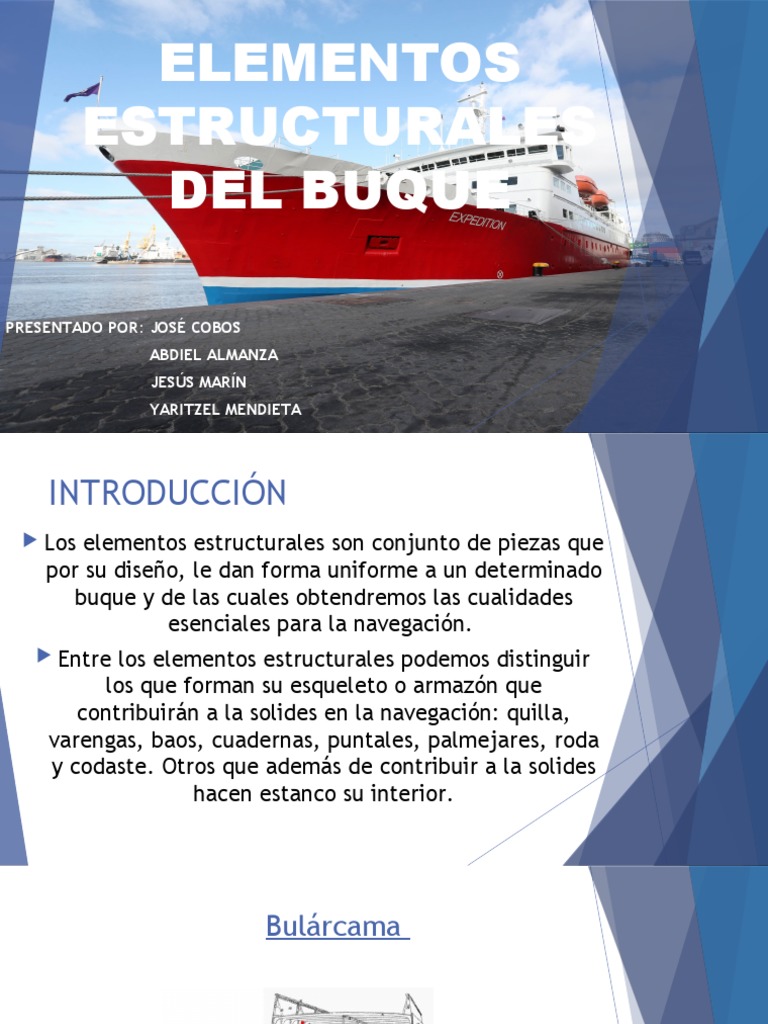 Estructura y Elementos del Buque | PDF | Mástil (Vela) | Barcos