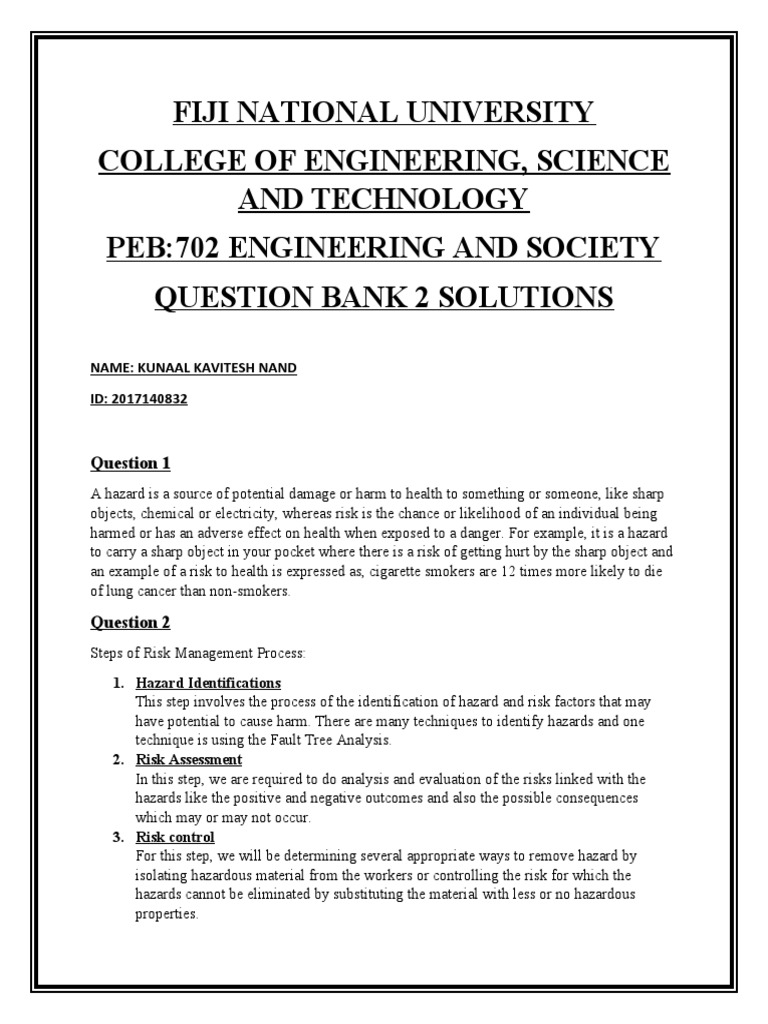 Fiji National University College of Engineering, Science and Technology Peb:702 Engineering and ...