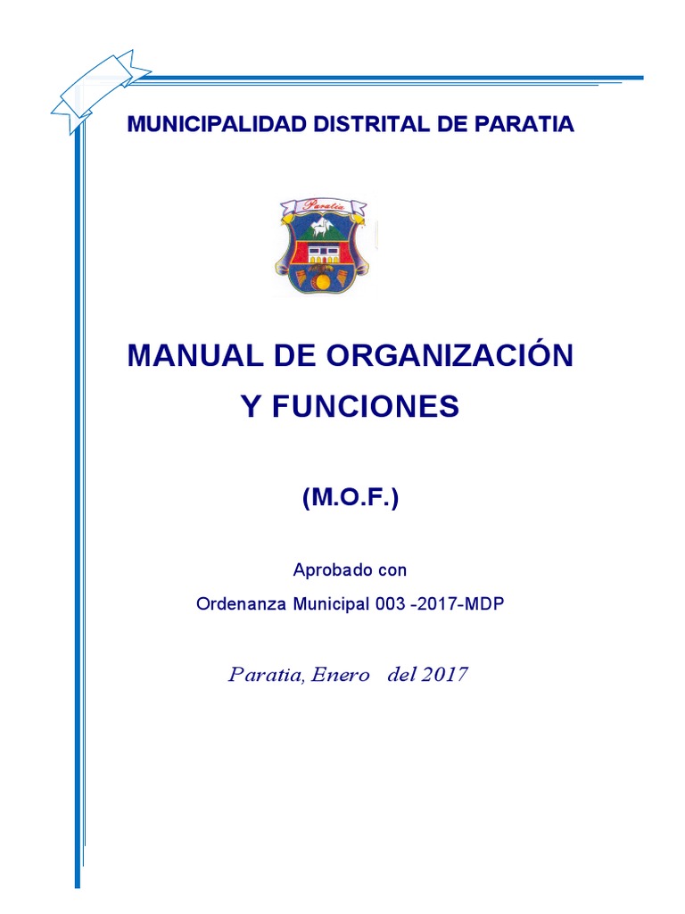 Mof Municipal | PDF | Alcalde | Gobierno local