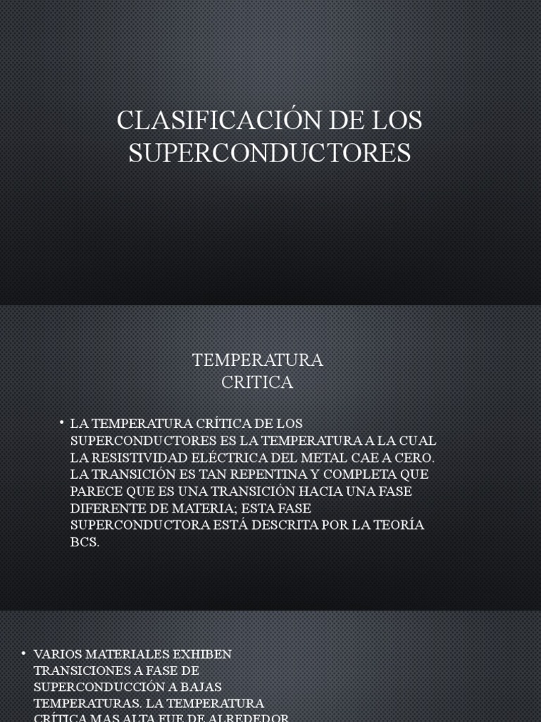 Clasificación de Los Superconductores | PDF | Superconductividad | Fases de la materia