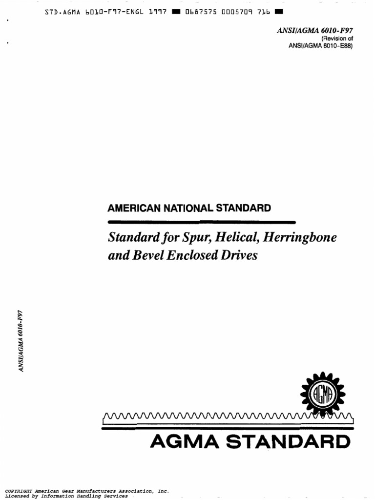 Agma 6010 Pdf Gear Bearing Mechanical