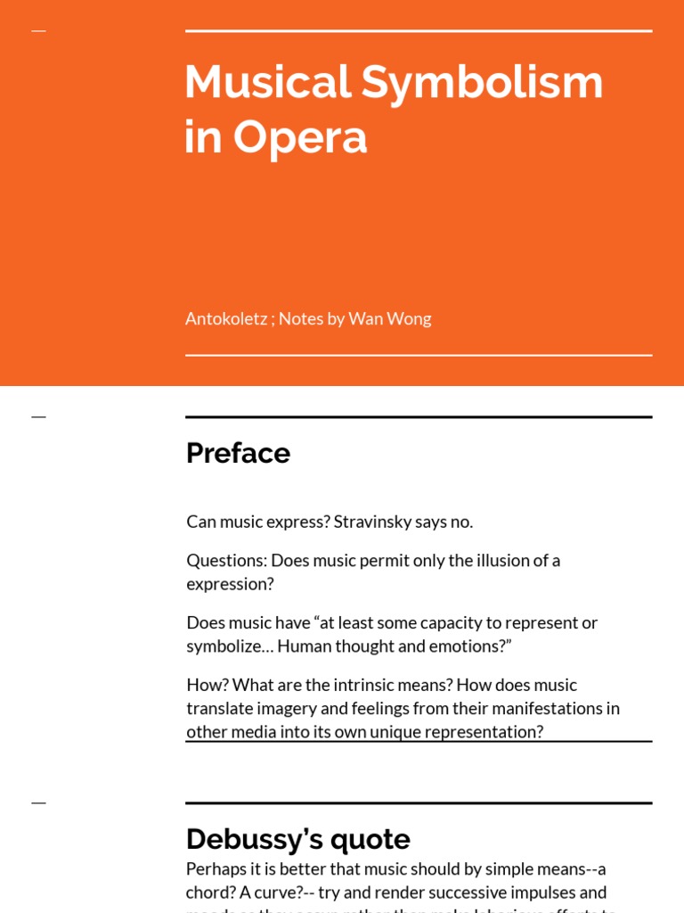Musical Symbolism in Opera: How Music Can Express Human Thoughts and ...
