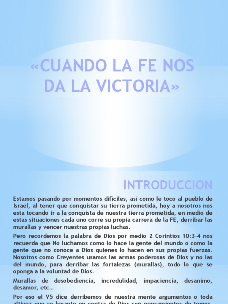 Cuando La Fe Nos Da La Victoria | PDF | Joshua | Fe