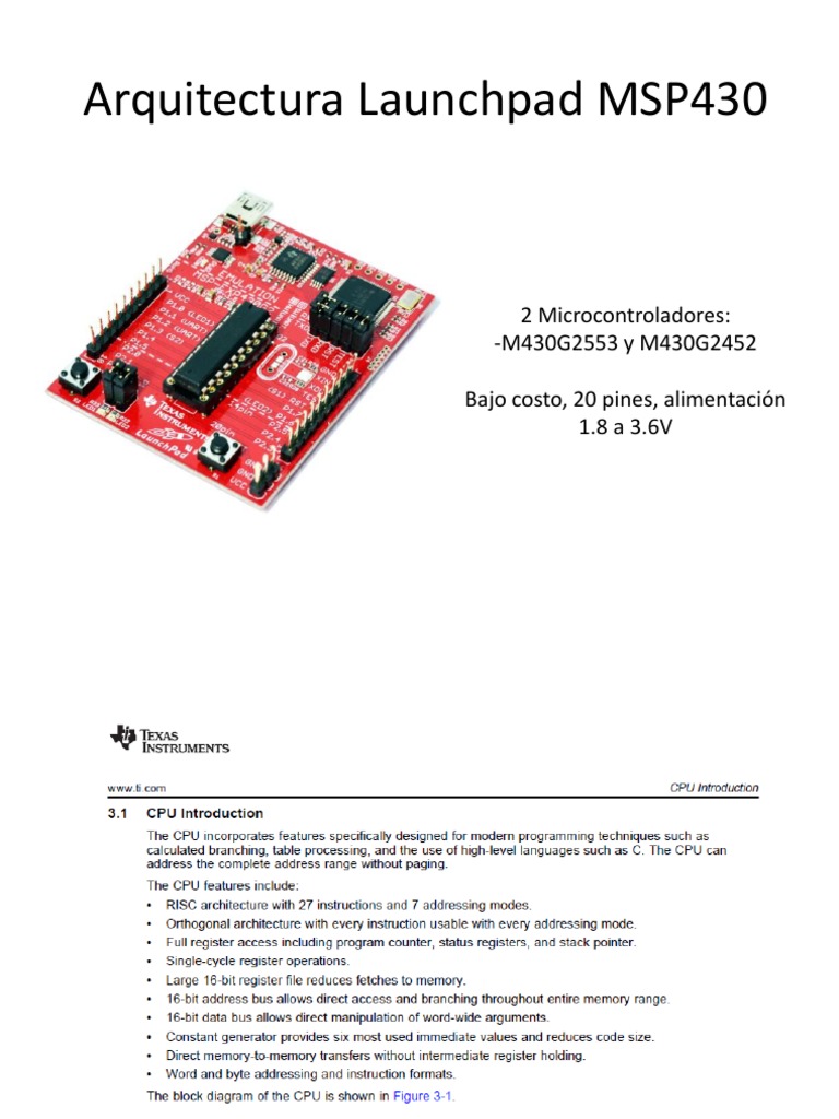 Arquitectura Launchpad MSP430 | PDF