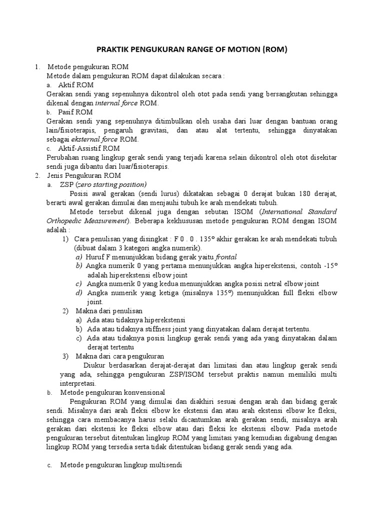 Praktik Pengukuran Range of Motion | PDF | Sains & Matematika