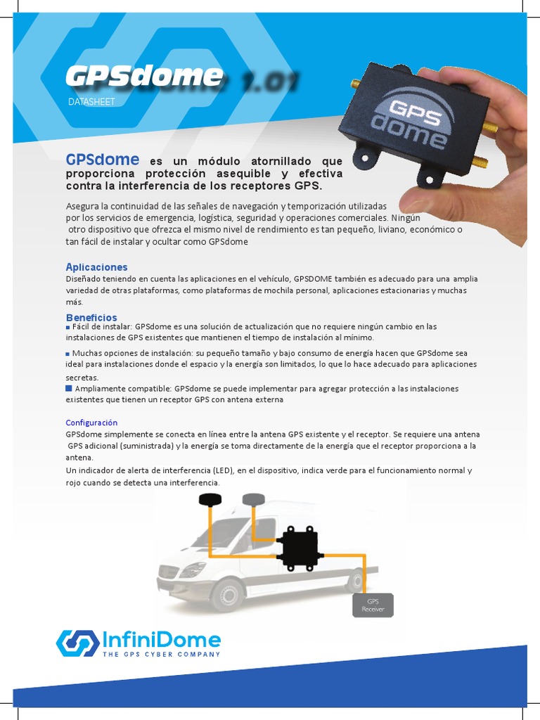 GPS Dome Datasheet | PDF | Sistema de Posicionamiento Global | Antena ...