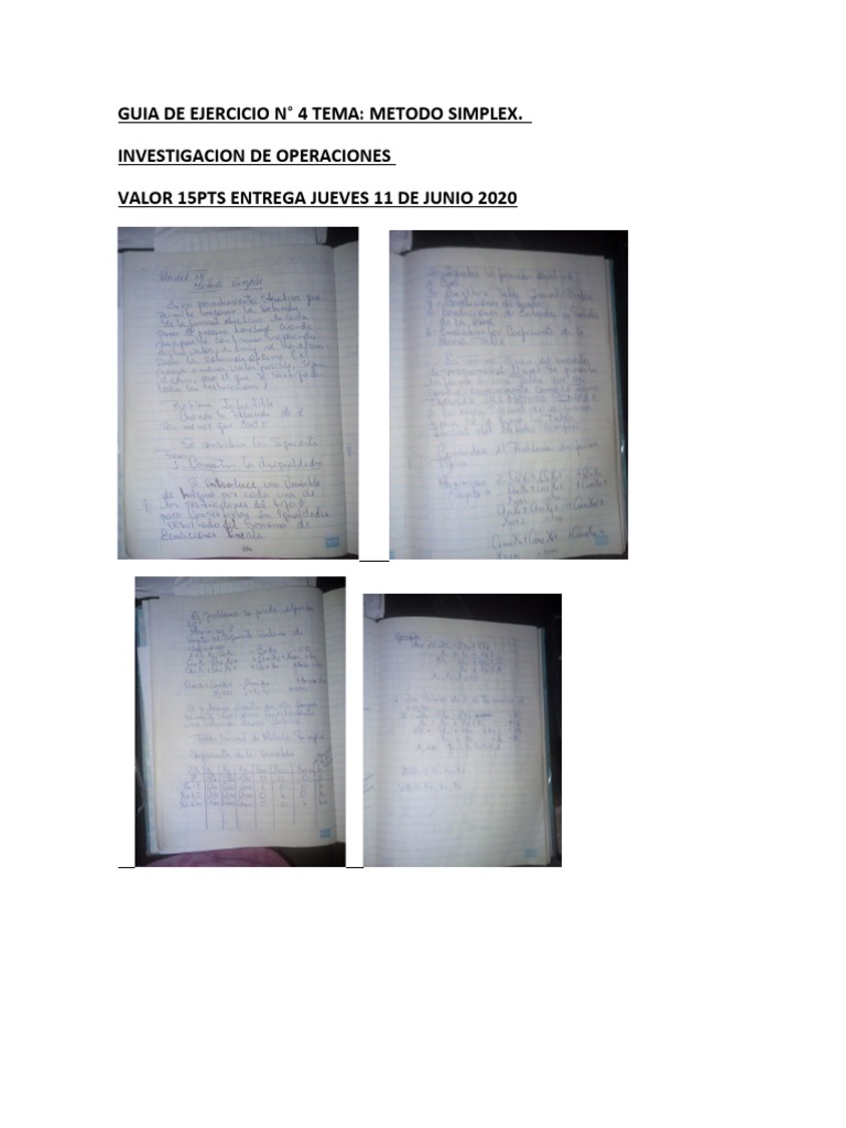 Guia de Ejercicio N4 Metodo Simplex | PDF