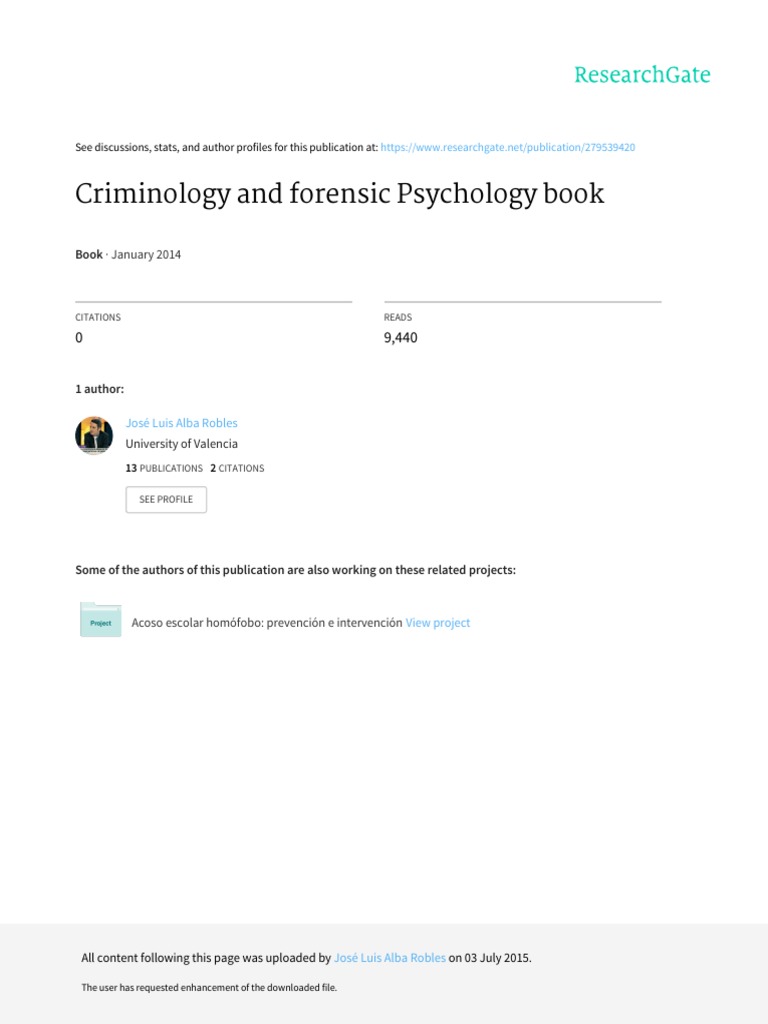 Criminology and Forensic Psychology PDF | PDF | Offender Profiling | Serial Killer