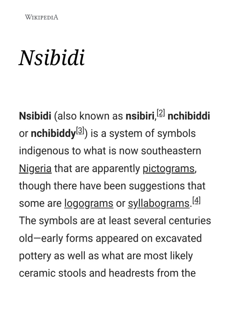 Nsibidi - Wikipedia PDF | PDF | Symbols
