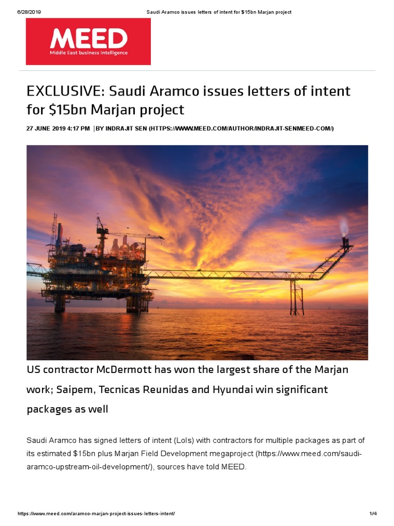 Aramco's $15bn Marjan Project Contracts | PDF | Fuel Production | Petroleum