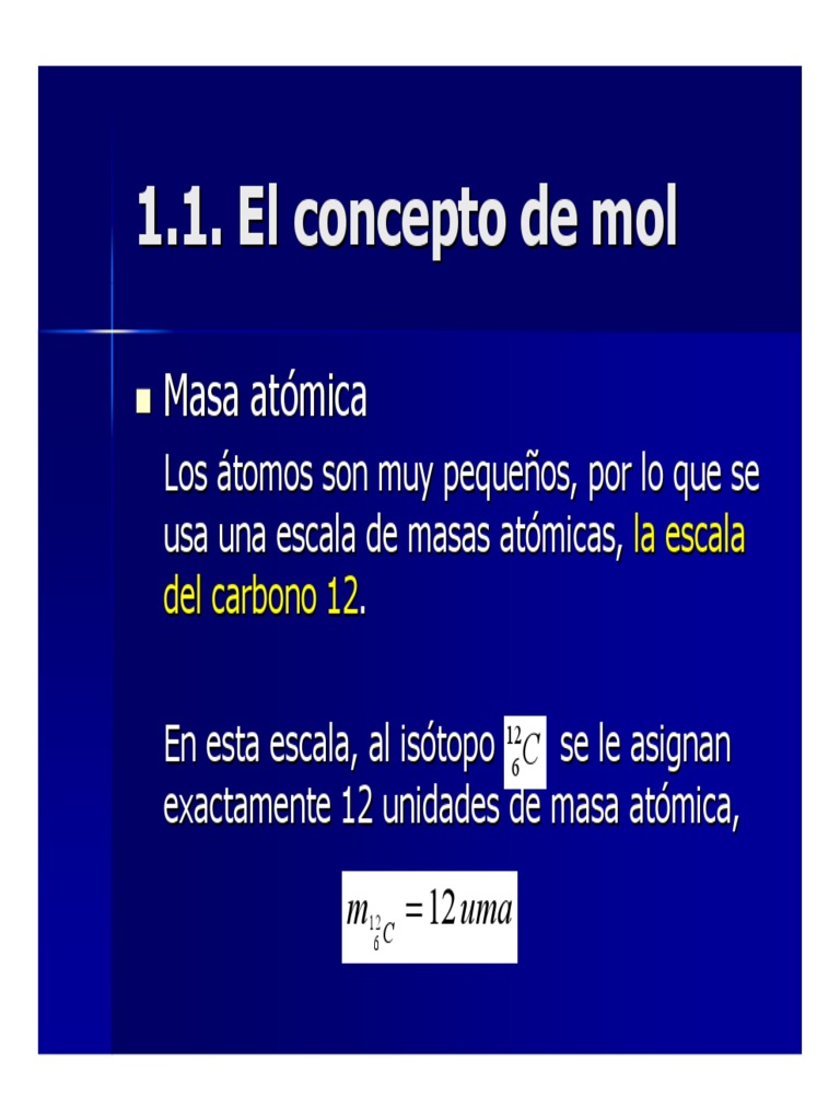 Concepto de Mol | PDF | Mole (Unidad) | Moléculas