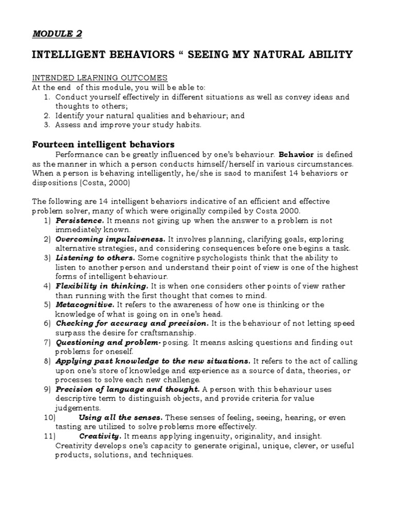 Managing Emotions Through Intelligent Behaviors | PDF | Attitude ...