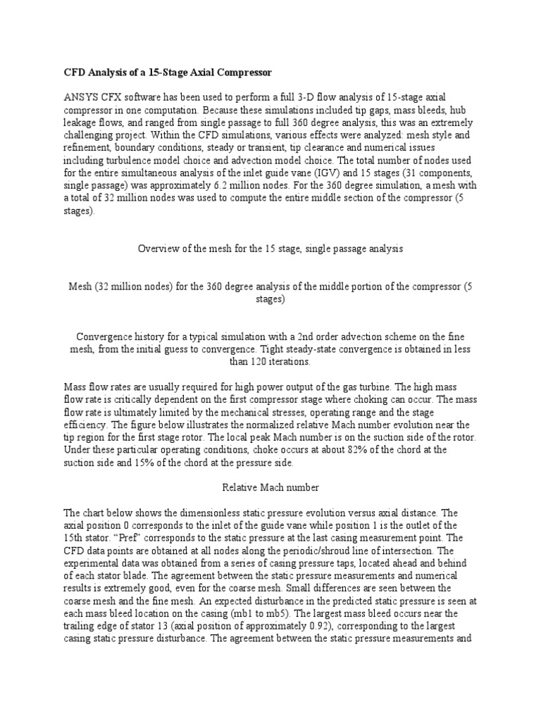 CFD Analysis of A 15 Stage Compressor | Download Free PDF | Turbine ...
