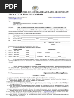 Fbise Application Form Issuance of Duplicate Certificate - New | PDF ...