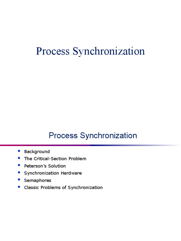1 Process Synchronization | PDF | Concurrency (Computer Science) | Computer Science