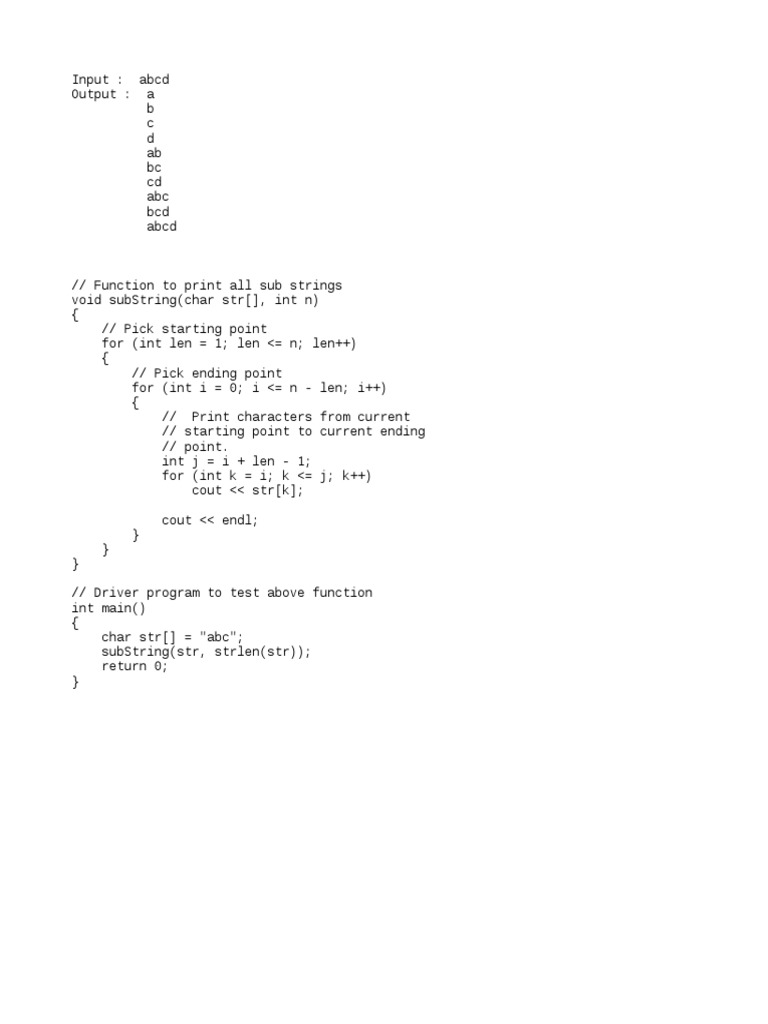 Find Total Number of Non-Empty Substrings of A String With N Characters ... Find Total Number of Non-Empty Substrings of A String With N Characters ...
