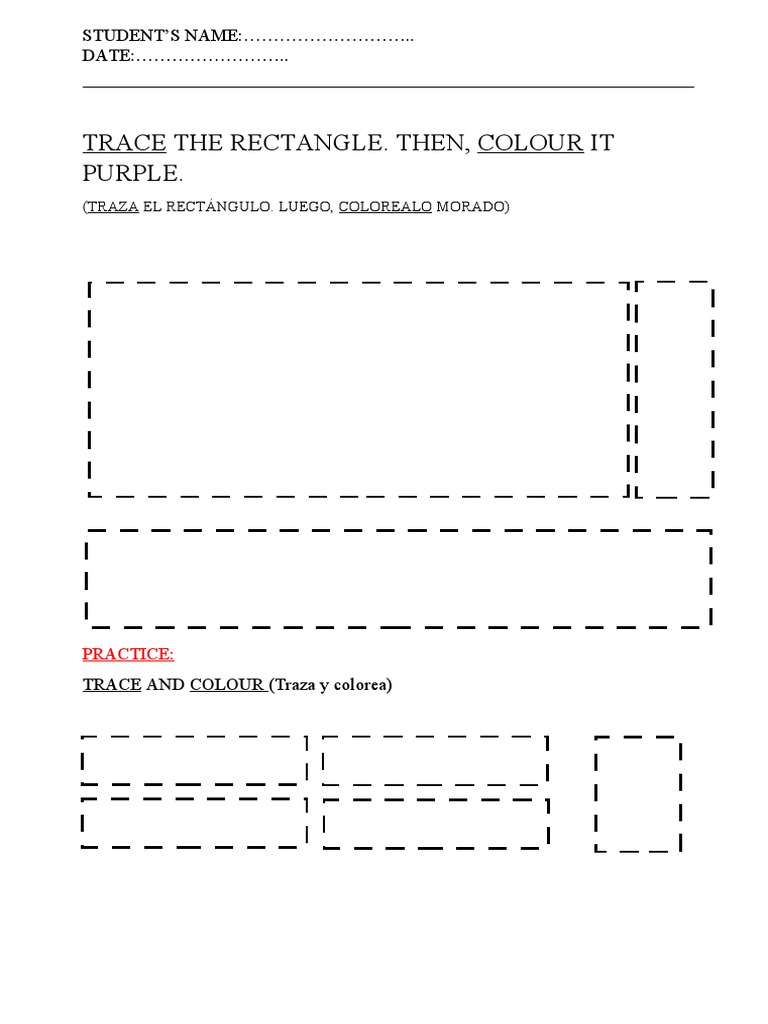 TRACE THE RECTANGLE - Count Shapes | PDF