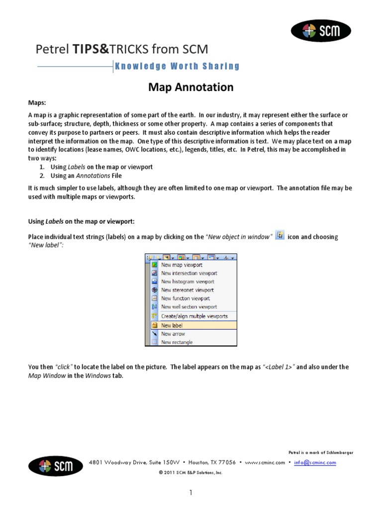 SCM Map Annotation Petrel 2010 | PDF | Icon (Computing) | Map