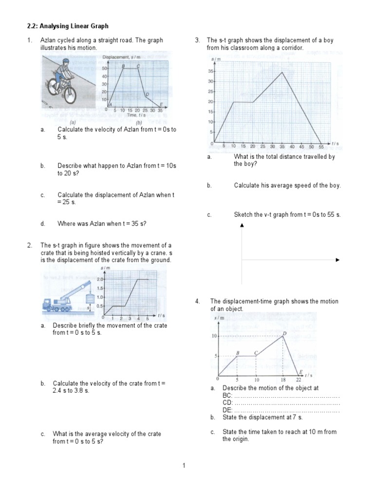 Analysis of Linear Motion Graphs | PDF | Acceleration | Velocity