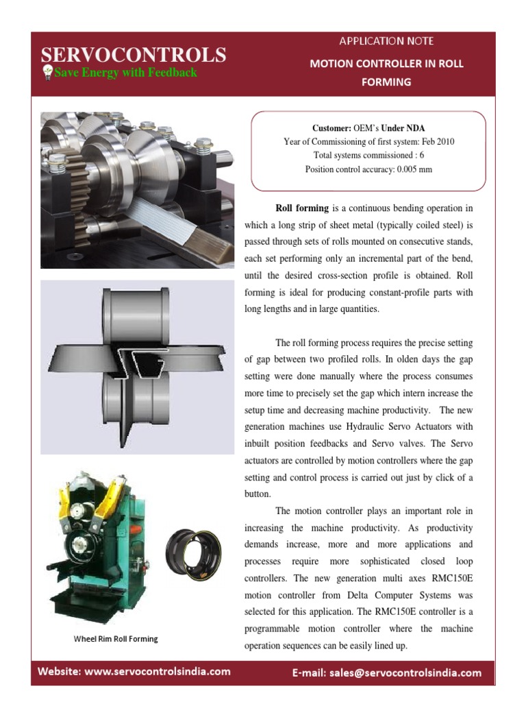 Application Note Roll Forming | PDF | Servomechanism | Equipment