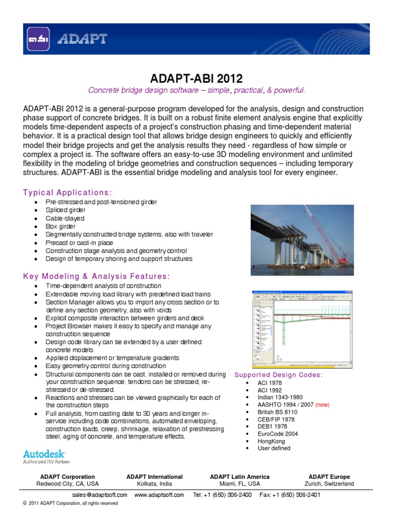 ADAPT-ABI 2012: Concrete Bridge Design Software - Simple, Practical ...
