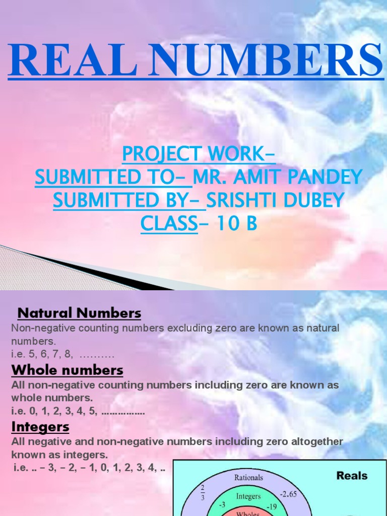 Real Numbers: Project Work-Submitted To - Mr. Amit Pandey Submitted by ...