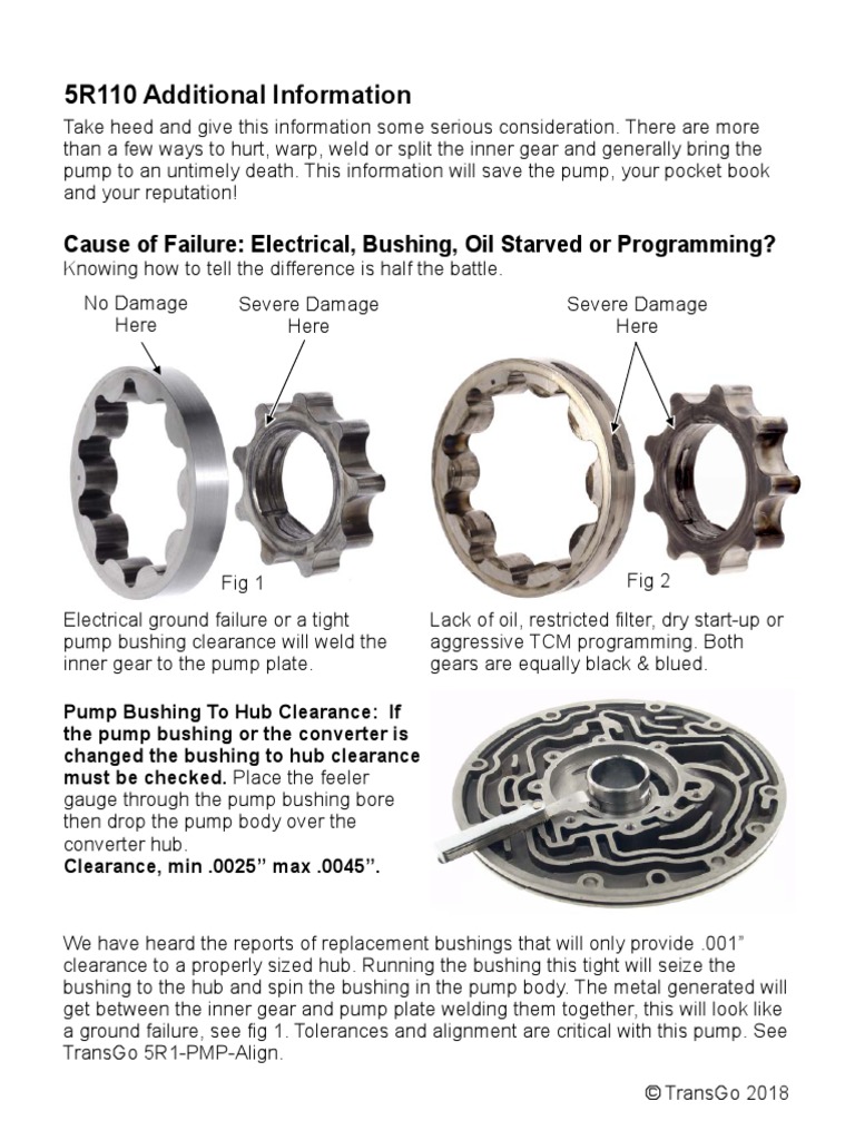 5R110 Additional Info 6.15A.2018 | PDF | Pump | Voltage