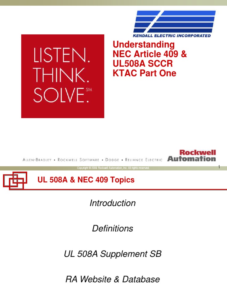 Understanding NEC Article 409 & UL508A SCCR | PDF | Fuse (Electrical ...