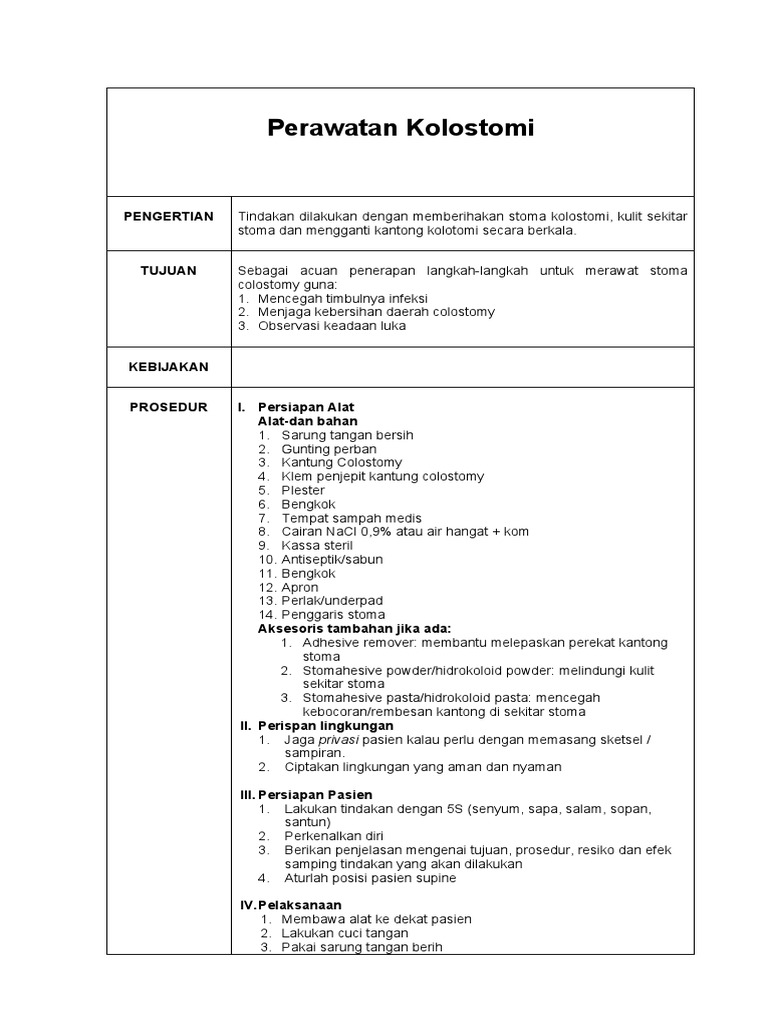 Perawatan Stoma Kolostomi yang Efektif | PDF
