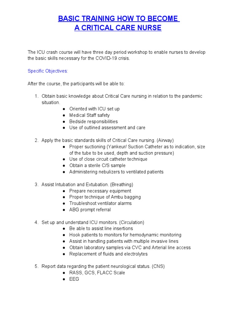 Icu Nurse Crash Course | PDF | Intensive Care Unit | Intensive Care ...