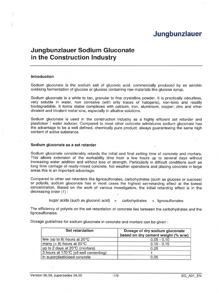 Sodium Gluconate | PDF
