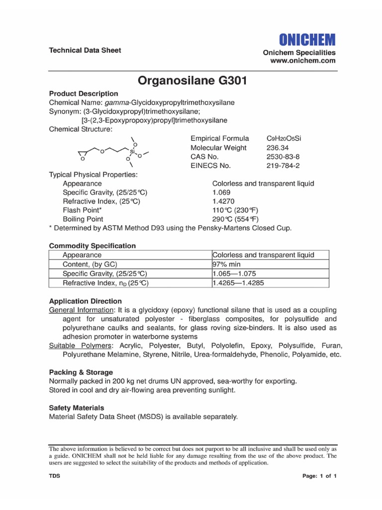 Organosilane G301 | PDF