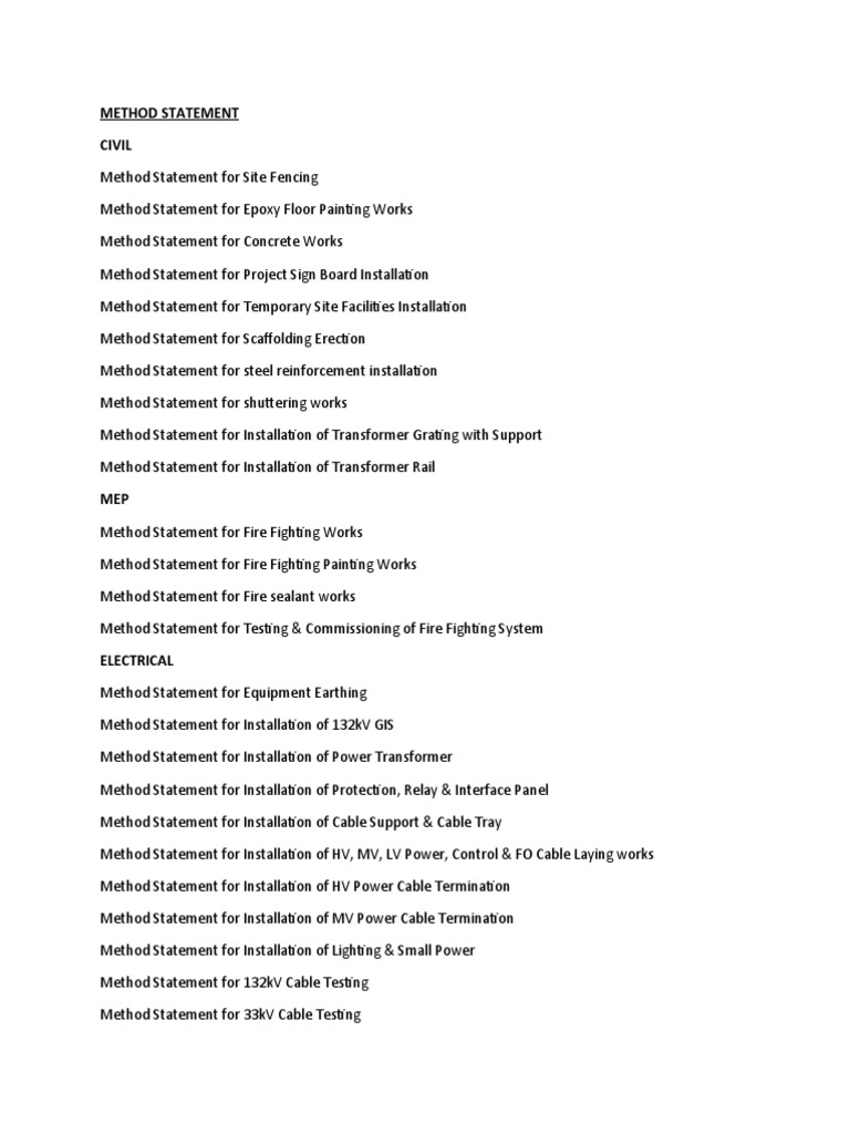 Method Statement Civil
