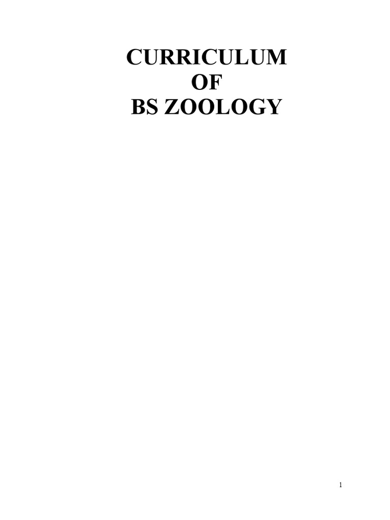 BS Zoology Curriculum | PDF | Chemical Bond | Ion