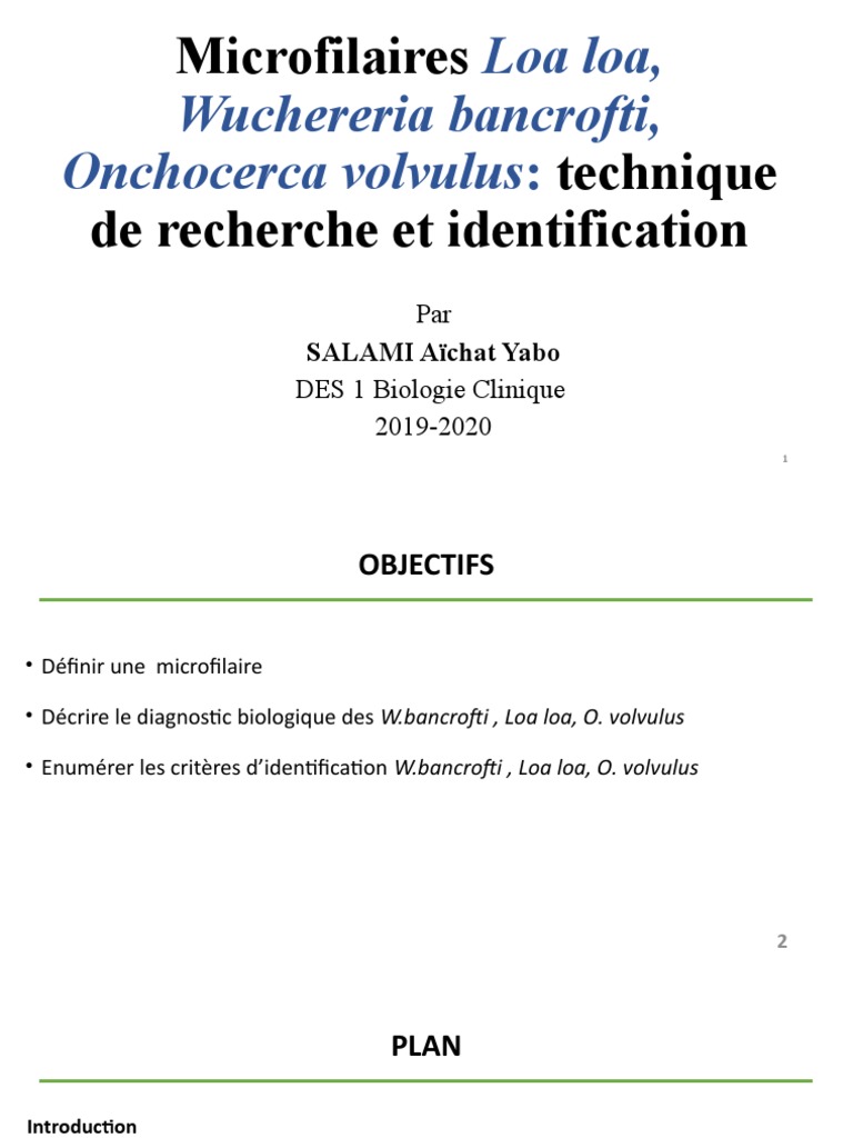 Microfilaires de Loa Loa, W | PDF | Sang | Spécialités médicales
