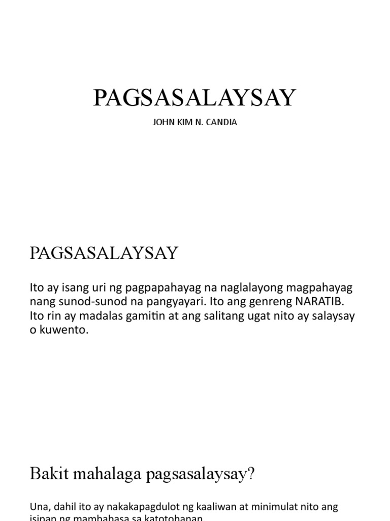 PAGSASALAYSAY | PDF