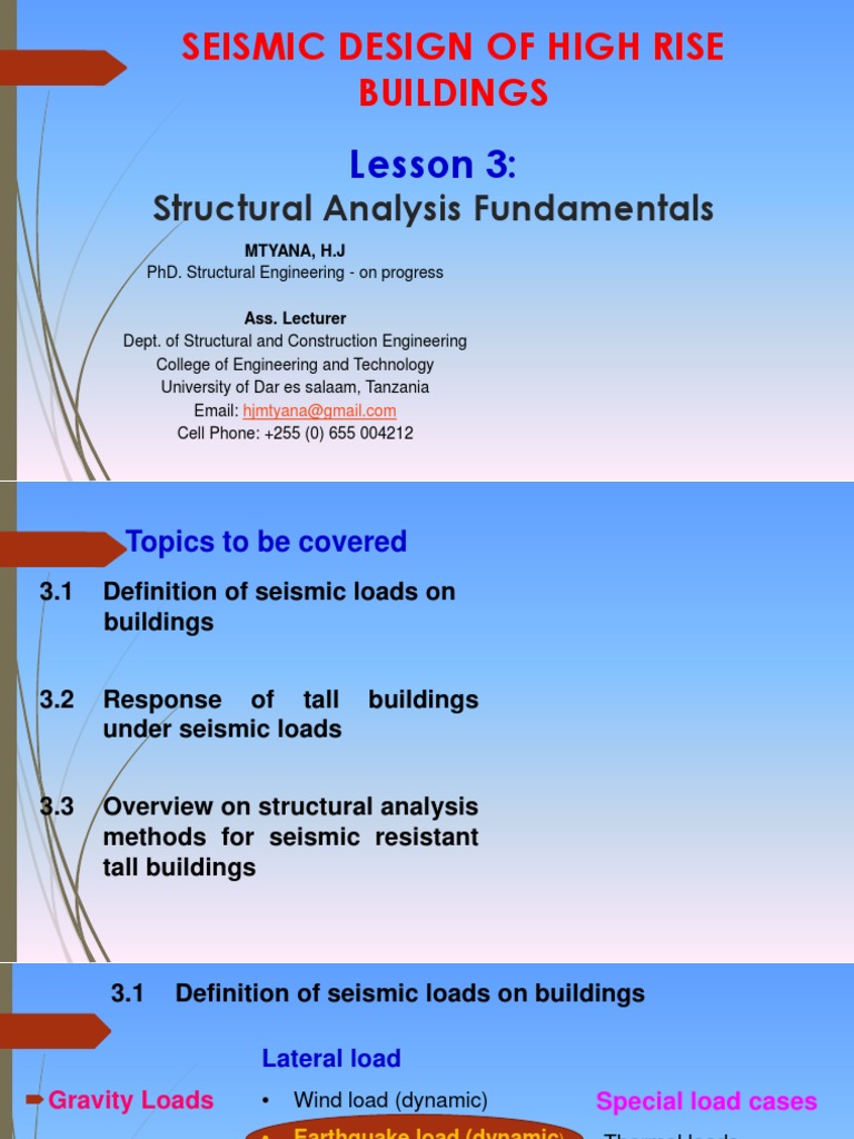 Lecture 3-Structural Analysis Fundamentals-1 PDF | PDF | Structural Load | Structural Analysis