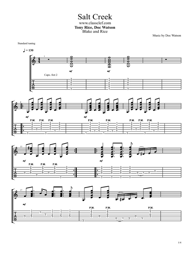 Salt Creek Guitar Tab and Lesson | PDF | Guitars | European Musical ...